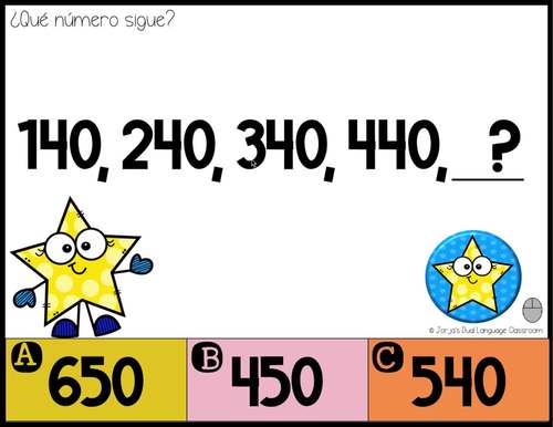 Patrones 100 más y 100 menos DIGITAL Spanish Slides Patterns 100 more ...