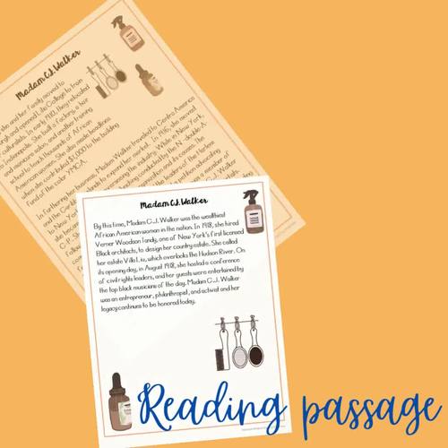 Madam C. J. Walker Reading Comprehension Biography and Activities