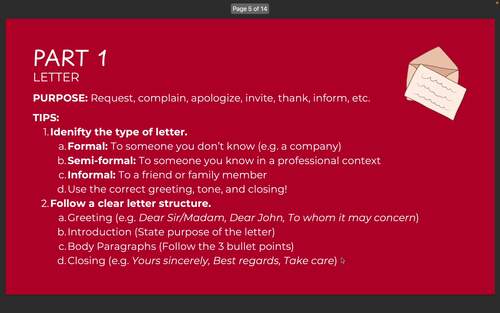 IELTS Writing Task: General Training Exam Presentation & Preparation