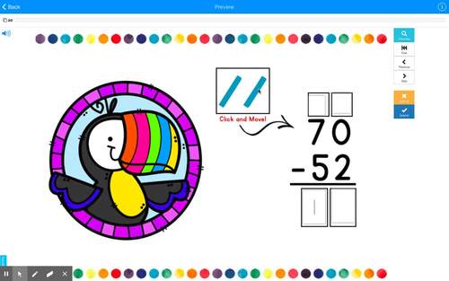 Double Digit Subtraction with Regrouping - Boom Cards - Digital Learning