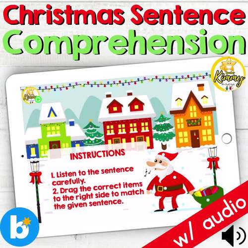 Christmas Sentence Auditory Comprehension Boom Cards by Teacher Kimmy