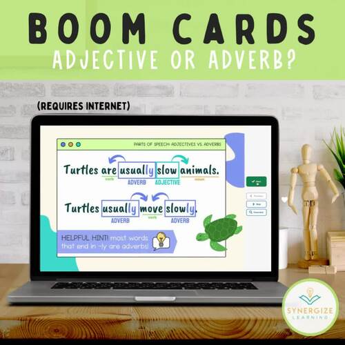 Adverbs vs. Adjectives - version 1 [Boom Cards] by Synergize Learning ...