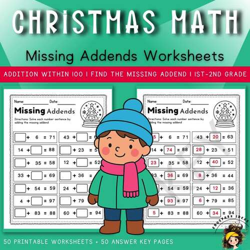 Missing Addends Worksheets – Addition Within 100 | Find the Missing ...
