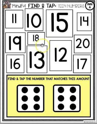 Interactive PDF Teen Numbers Number Sense Game Distance Learning