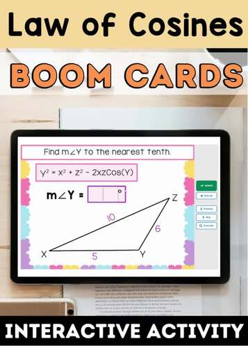 Law of Cosines Practice | Solve Non-Right Triangles | Boom Cards™