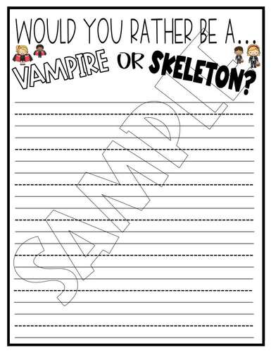 Halloween Writing Activity Would You Rather Bulletin Board | TPT