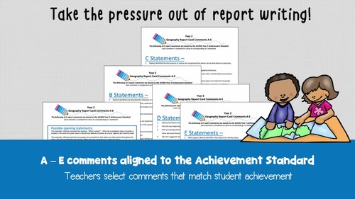 Australian Curriculum Year 2 Geography Report Card Comments by Ideacations