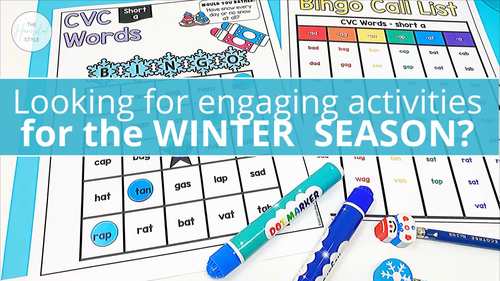 Winter CVC Word BINGO Cards - No Prep Printable & Editable | TpT