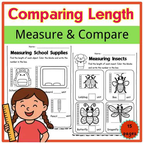 Comparing Length Worksheets: Measure, Compare, and Order Activities
