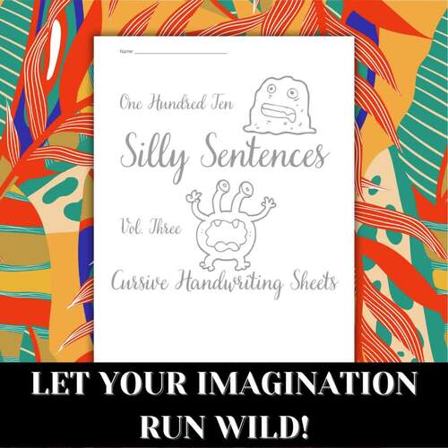 SILLY SENTENCES VOL. 3 | Cursive Handwriting Practice Sheets | LAUGH ...