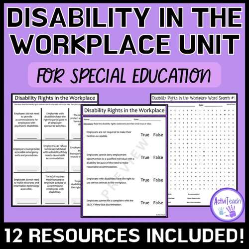 Disability Awareness in the Workplace Disability Rights for Special ...