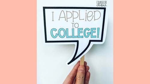 College Application Day Photo Booth Props for High School Senior Events