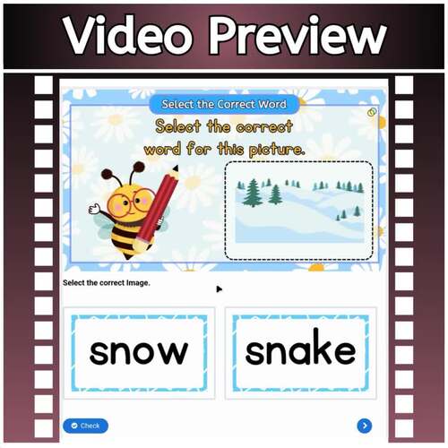 CCVC Words: Select the Correct Word Digital Resources by Schooler's Mate