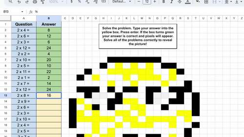 Pixel Mystery Emoji Picture Math - Multiplication Times Tables - BUNDLE