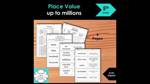 5th Grade Place Value Worksheet Practice Set | TPT