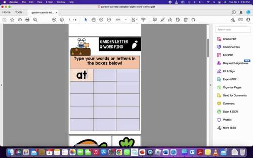 Spring Garden Editable Sight Word Activity by Kindergarten Is Crazy