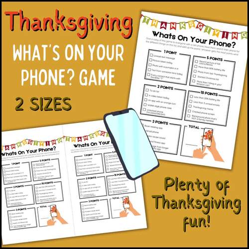 Thanksgiving Party Game | What's On Your Phone | Family Game for Adults ...