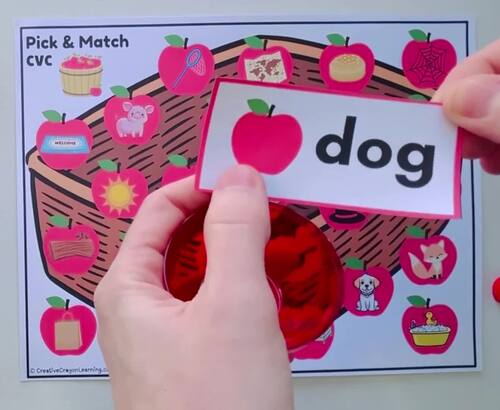 Apple Pick & Match – CVC Decodable, Fall Literacy | PreK–Kindergarten