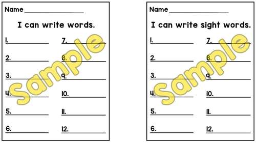 Ultimate Writing Center List and Picture Card Set by Kinderoo81 | TPT