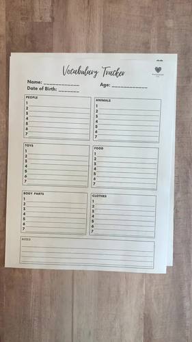Vocabulary Tracker (English & Spanish) by BilingualSLP LLC | TPT