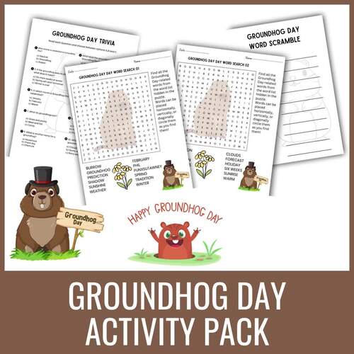 Groundhog Day Activities | Word Search, Word Scramble & Trivia For Kids