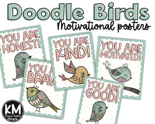 Doodle Birds Affirmation Posters | Motivational | 2023 by ...