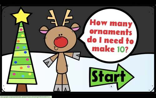 Christmas Ornament Math: How Many More to Make 10? Digital Game | TPT
