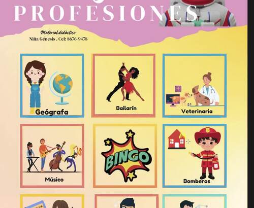 Bingo de profesiones by Niña Genesis | TPT