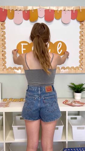 Hello Fall Bulletin Board Kit Boho Rainbow by Preschool Packets | TPT