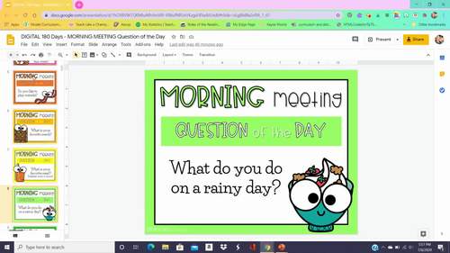 Digital Morning Meeting Slides for the Year by Elementary at HEART
