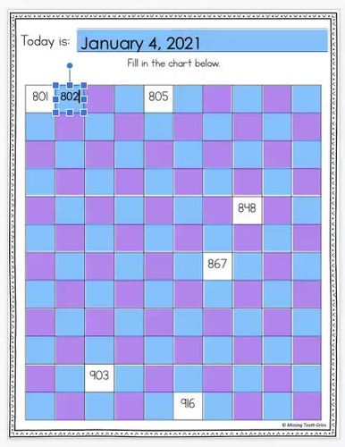 2nd Grade Math Journal | January by Missing Tooth Grins | TpT
