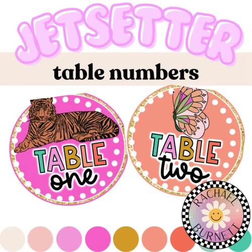 Table Numbers // Jetsetter ️ // Palm Springs Themed Classroom Decor