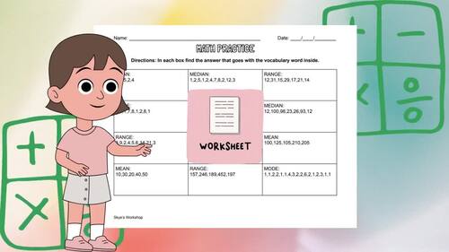 Mean, Median, Mode, Range BUNDLE by Skye's Workshop | TPT