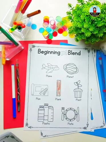 Beginning PL Blend Worksheet by The Joy in Teaching | TPT