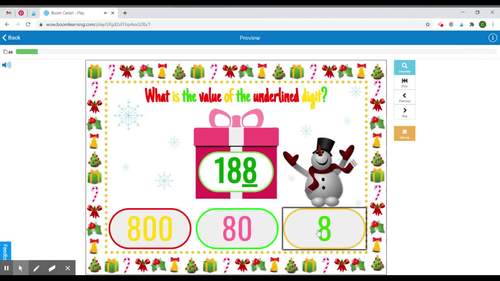 Christmas Math Place Value Within 1000 Boom Cards Digital Math Centers ...