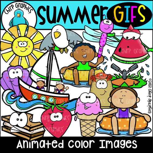Summer GIFS Animated Clip Art by Chirp Graphics | TpT