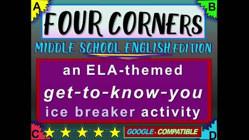 "FOUR CORNERS" Get-to-know-you ice breaker game for middle school ...