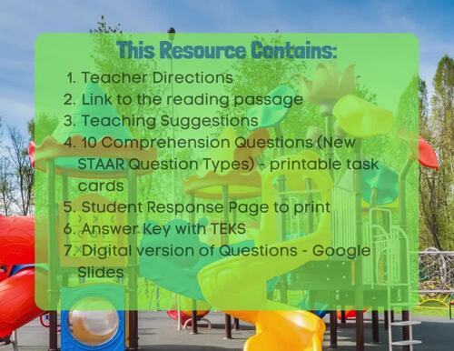 3rd Grade - Reading Comprehension-Fiction-DRAMA-STAAR New Question ...