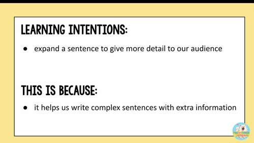 Grades 4-6 | Digital Slides Sentence Expansion (Expository Writing)
