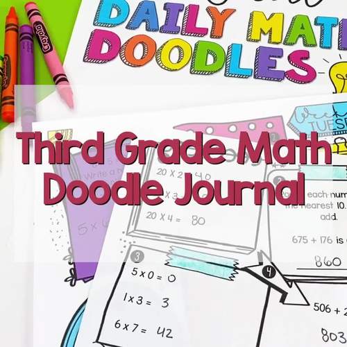 3rd Grade Daily Math Spiral Review Doodle Journal Digital & Print