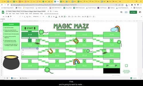 2 Times Table Chart and Self Grading Practice Worksheet for St Patricks Day