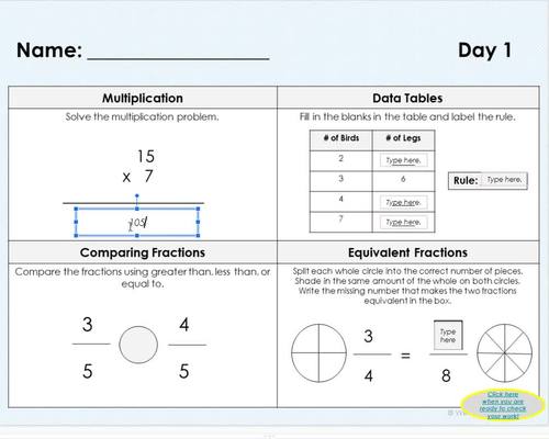 Digital Google Slides Daily Math Review 1 for Distance Learning | TPT