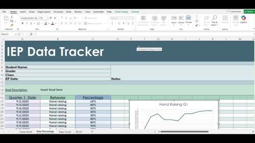 IEP Goal Data Tracker with Graphs, Special Education, Progress Monitoring