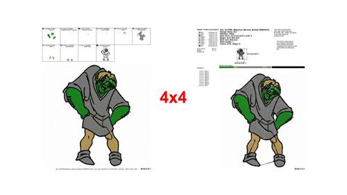 Happy Hunchback Quasimodo Cartoon Character Detailed Embroidery Designs ...