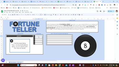Area Between Two Curves Calculus Activity Self Checking Digital Printable