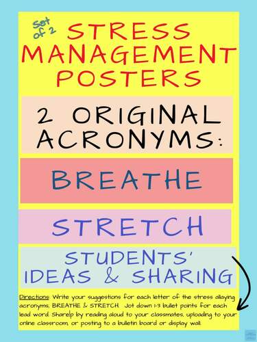 Stress Management Social Emotional Classroom Posters-Bulletin Boards ...