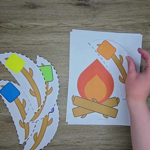 Marshmallow Color Matching – Camping Activity by HH Fun and Learning