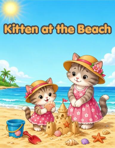 Kitten at the Beach Emergent Reader + Coloring Pages + Tracing for ...