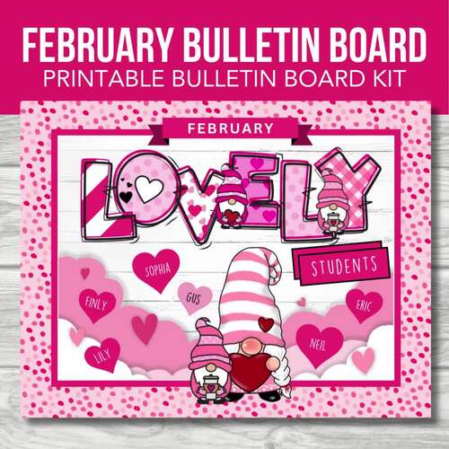 Valentine Bulletin Board Kit, February Printable Bulletin Board PDF ...