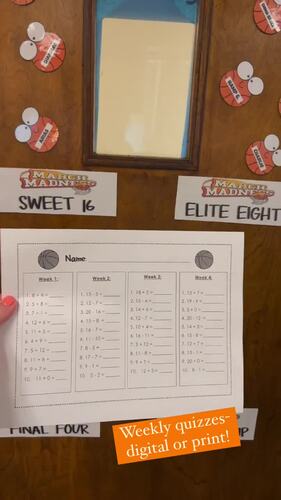 2024 Math Facts March Madness - Virtual AND Print! | TPT